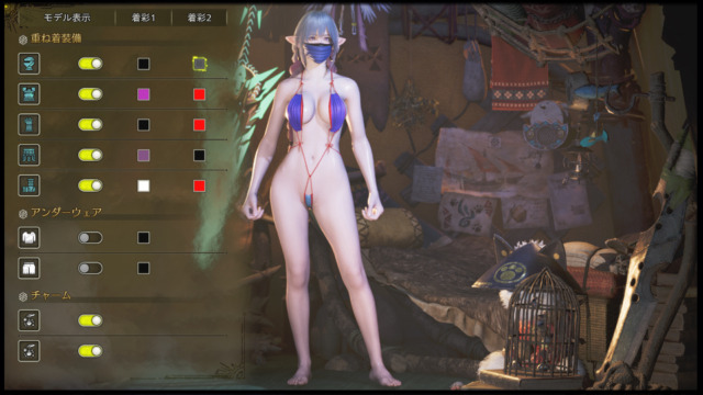 【モンハンワイルズ】ハンターの見た目をほぼ全裸のマスクビキニに変えるエロMODの導入方法・ダウンロードと入れ方【MHWildsチート改造】